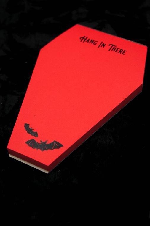 Coffin Shaped Bat Notepad | The Vampire's Study - Wonkey Donkey Bazaar