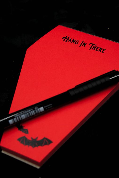 Coffin Shaped Bat Notepad | The Vampire's Study - Wonkey Donkey Bazaar